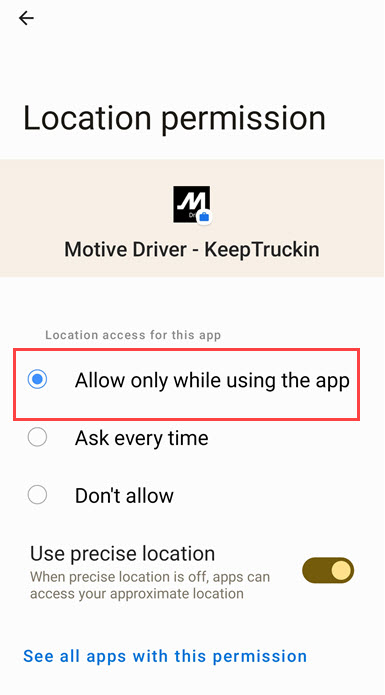 How To Allow Location For Motive Driver App – Motive Help Center