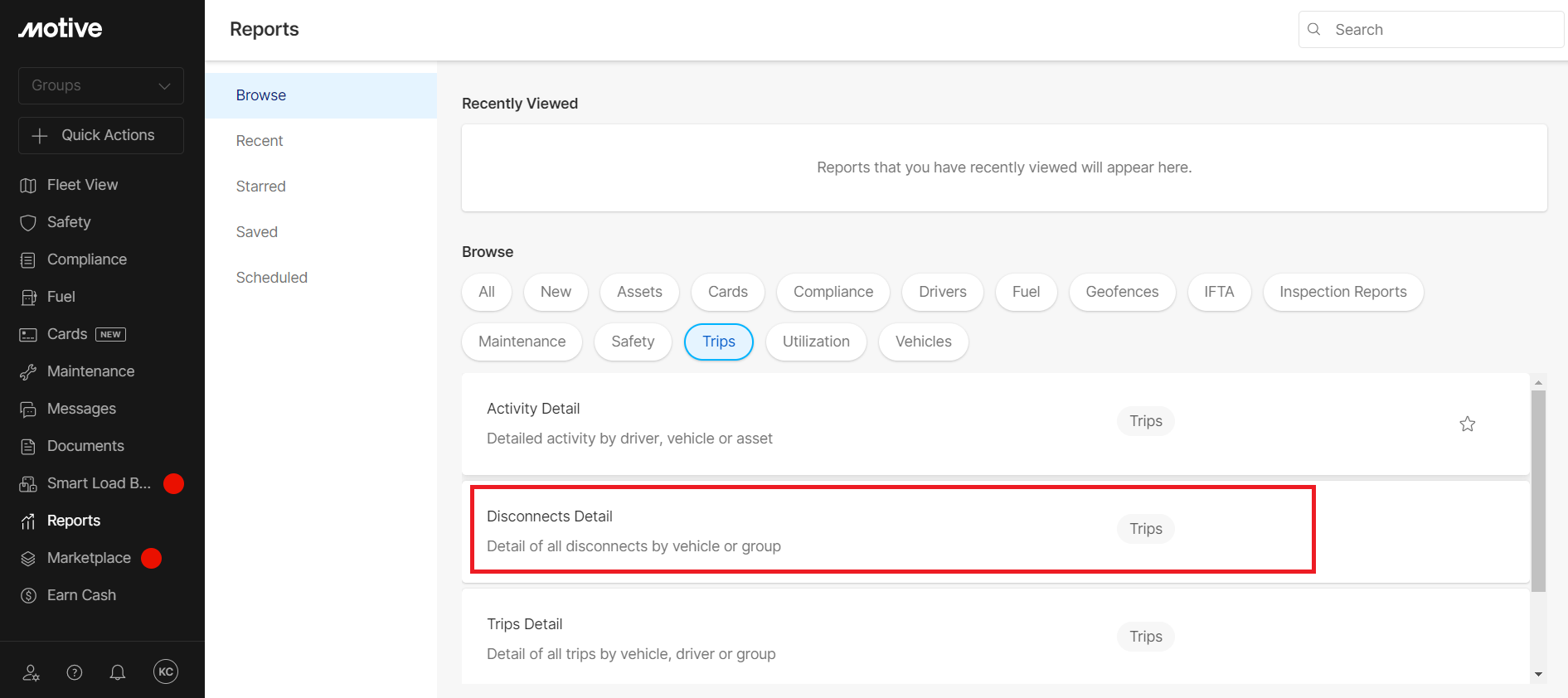 How to view and download Disconnects Detail Report – Motive Help Center