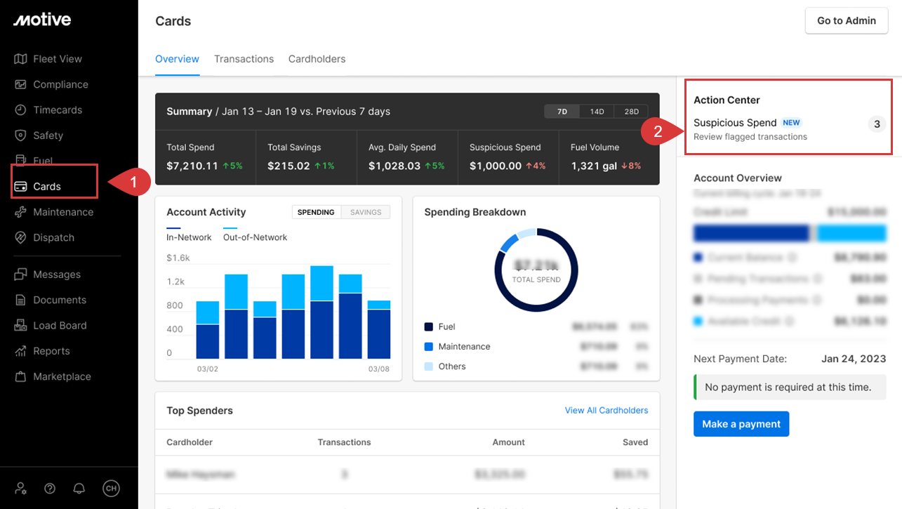 How to review suspicious Motive Card transactions – Motive Help Center