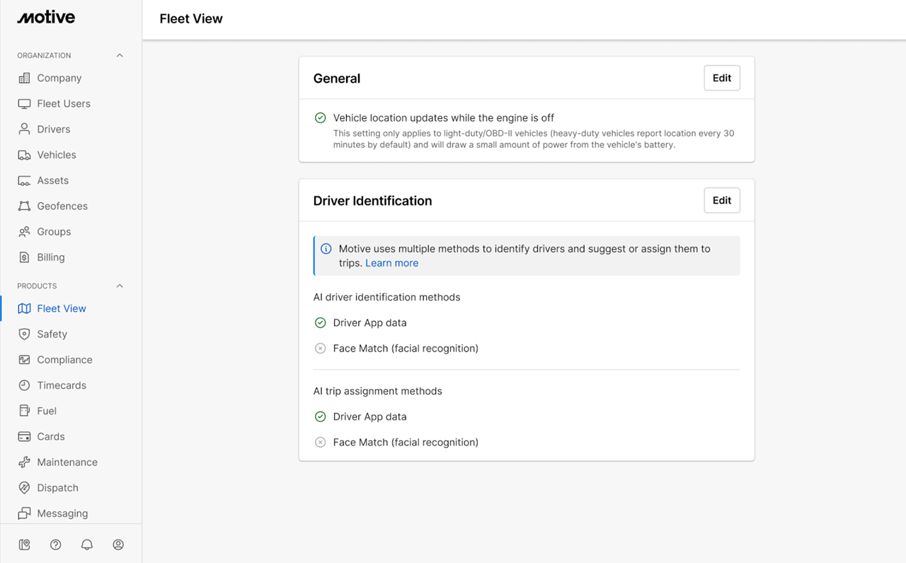 What Driver Identification Methods are used by Motive? – Motive Help Center
