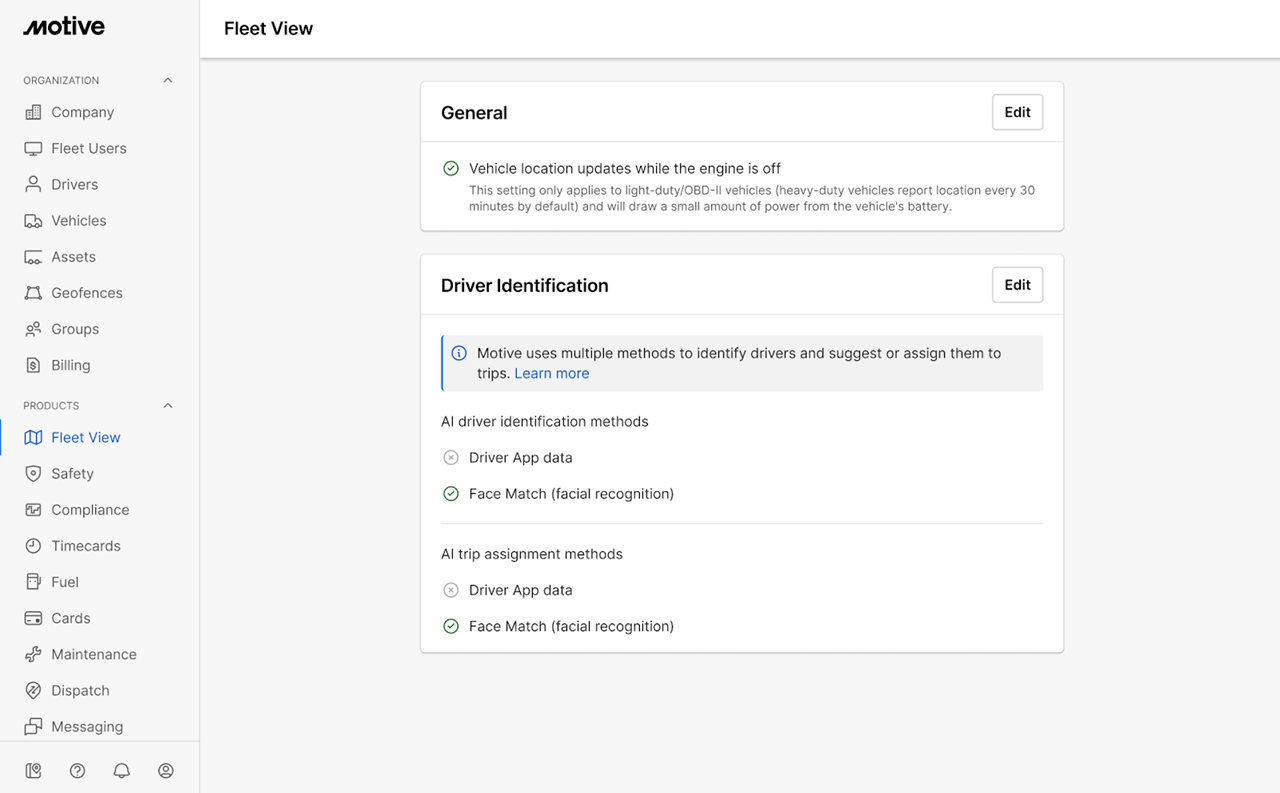 What Driver Identification Methods are used by Motive? – Motive Help Center