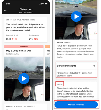 How to view Safety Score and behaviors impacting the Safety Score on ...