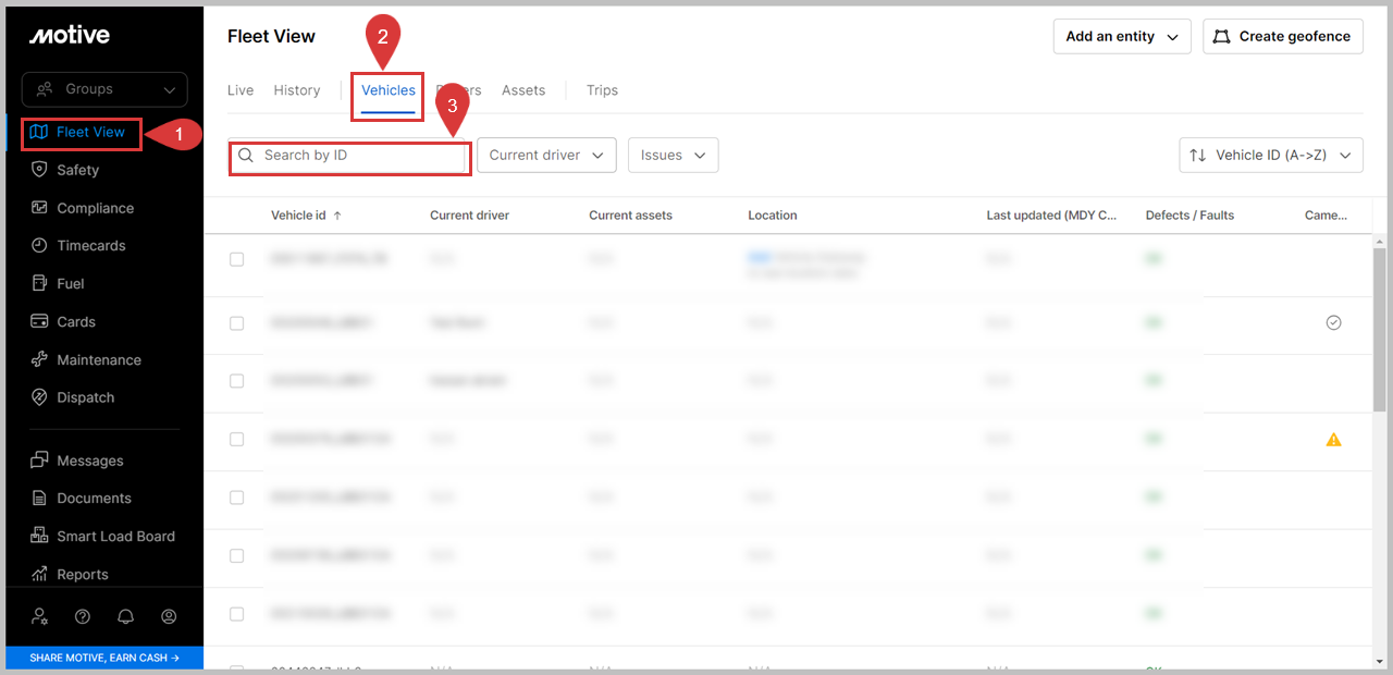 How to view Vehicle Telematics – Motive Help Center