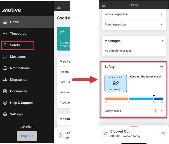 How to view Safety Score and behaviors impacting the Safety Score on ...