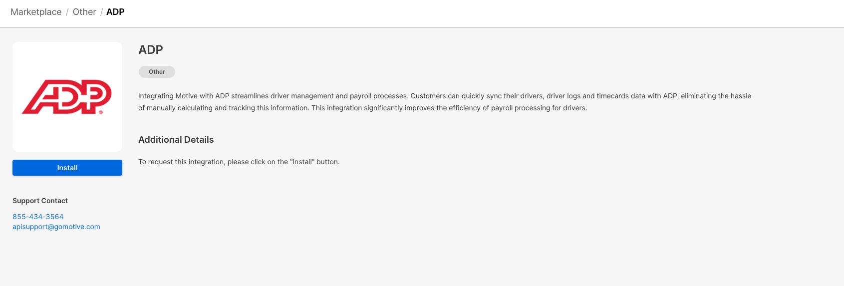 ADP integration with Motive Marketplace – Motive Help Center
