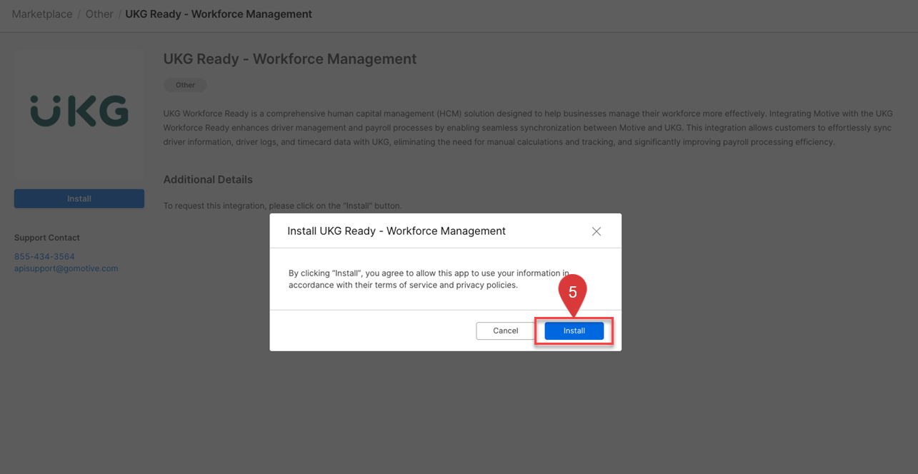 UKG Ready integration with Motive Marketplace – Motive Help Center