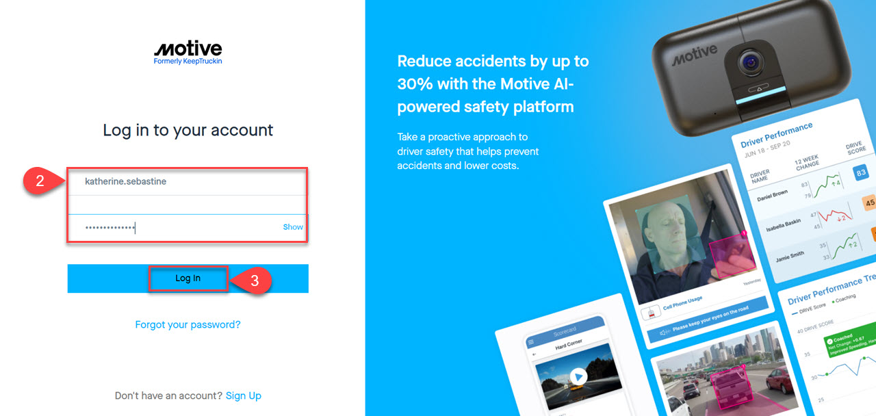 How to log in and log out of Motive website (Fleet Dashboard) – Motive Help Center
