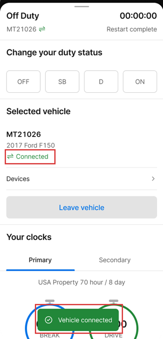 Connect/pair a mobile device to the Vehicle Gateway in the Motive ...