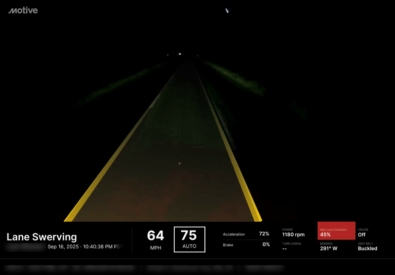 AI-Driven Safety: What is Lane Swerving – Motive Help Center