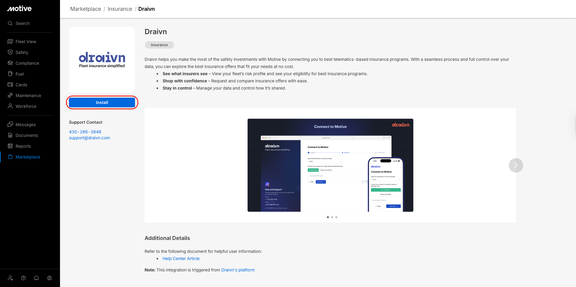 How to enable Draivn integration – Motive Help Center